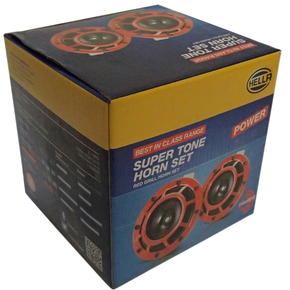 Red Super Tone Dual Car Horn 12V 118dB Loud Set of 2 | eBay